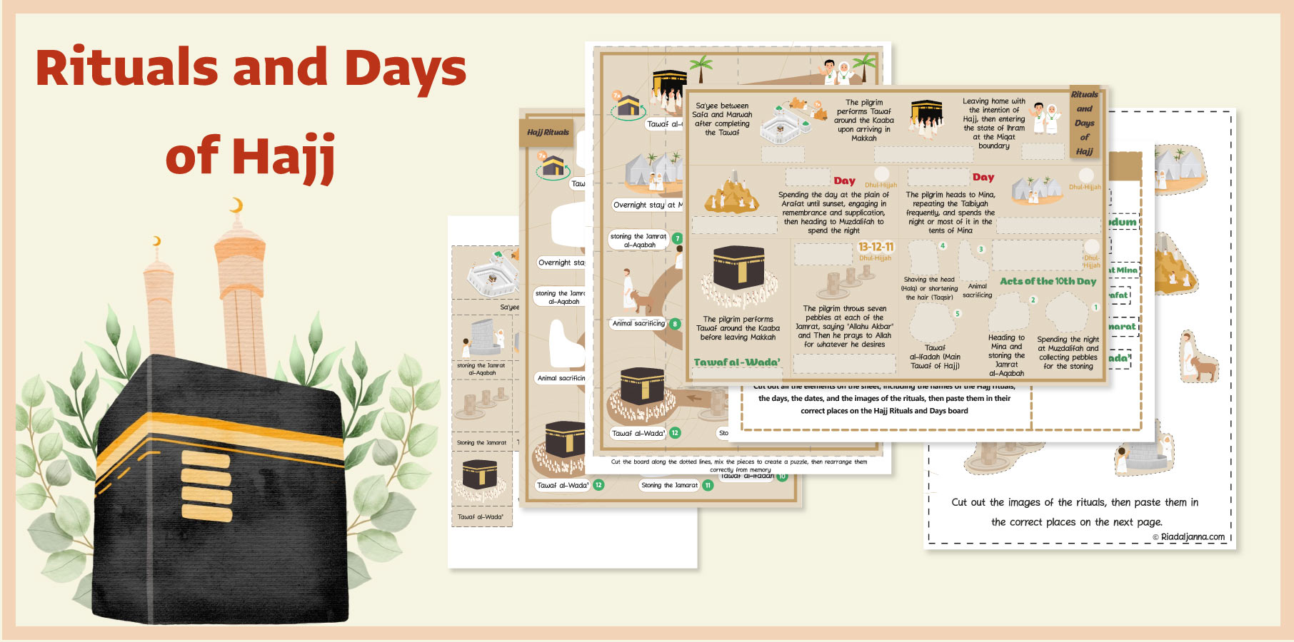 Hajj Activity Sheets - مدونة رياض الجنة